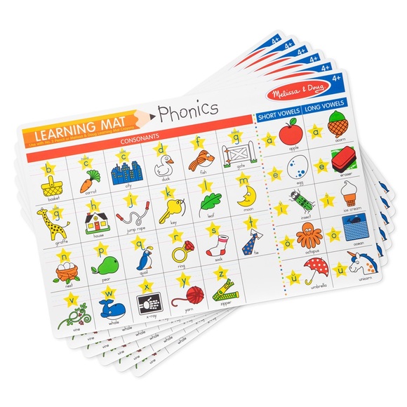Melissa & Doug | Toys | Melissa Doug Phonics Learning Mats Bundle Of 4 ...